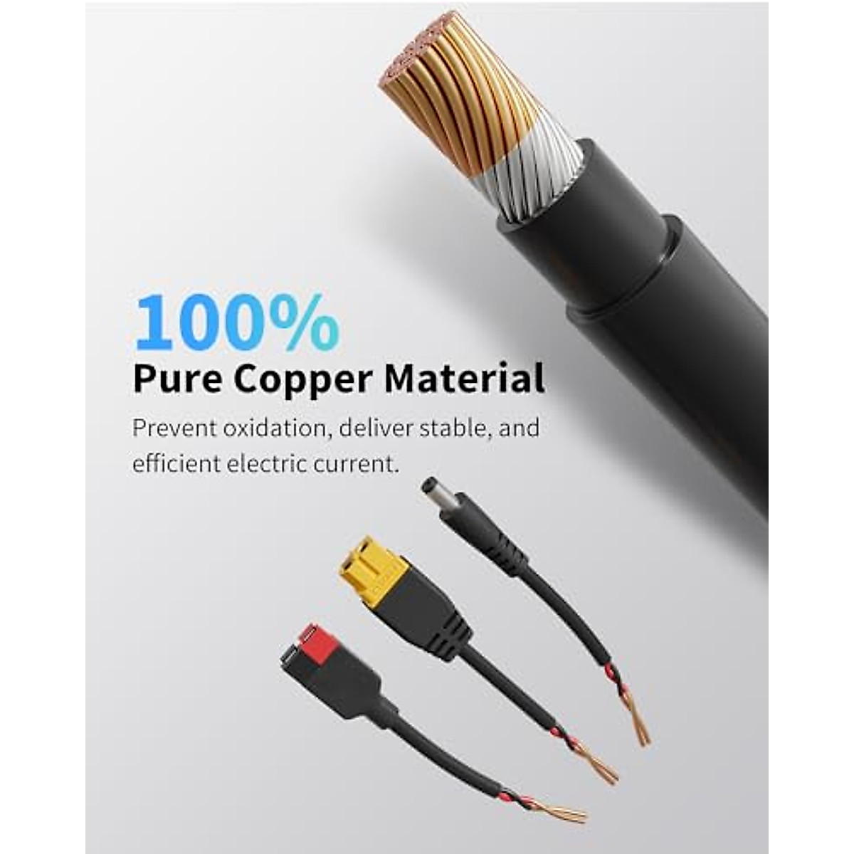 8.5Ft Solar Connector 3-in-1 (XT60, DC5521, Anderson) Adapter Cable Solar Charge Cable for Solar Generator Portable Power Station and Solar Panel (2.5M/8.5Ft)