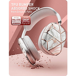 i-Blason Cosmo Case Designed for Airpods Max Headphones, Protective Stylish Earpads Case Cover Compatible with Apple AirPods Max, 1 Pair (Marble)