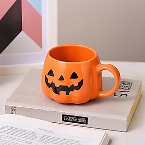 SPEESY Halloween Coffee Mug Pumpkin Coffee Cups Cute Fall Pumpkin Coffee Mug Halloween Coffee Cups Gifts for Women Men