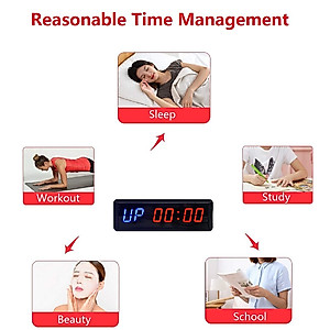 BTBSIGN LED Interval Timer Count Down/Up Clock Stopwatch with Remote for Home Gym Fitness Blue