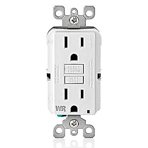 Leviton GFWR1-W Self-Test SmartlockPro Slim GFCI Weather-Resistant Receptacle with LED Indicator, 15 Amp, White