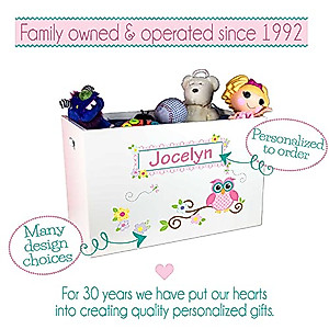 My Bambino Personalized Transportation Toy Box for Boys Children Custom White Wooden Cars and Trucks Theme for Kids Bin Child Safe with No Lid Storage Playroom Nursery Kids