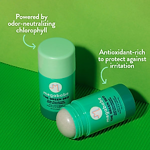Megababe Daily Deodorant - The Green Deo with Anti-Antioxidants | Aluminum-Free, Solid, All Natural | Geranium & Lemon | Free from Parabens, Sulfates & Phthalates | 2.6 oz