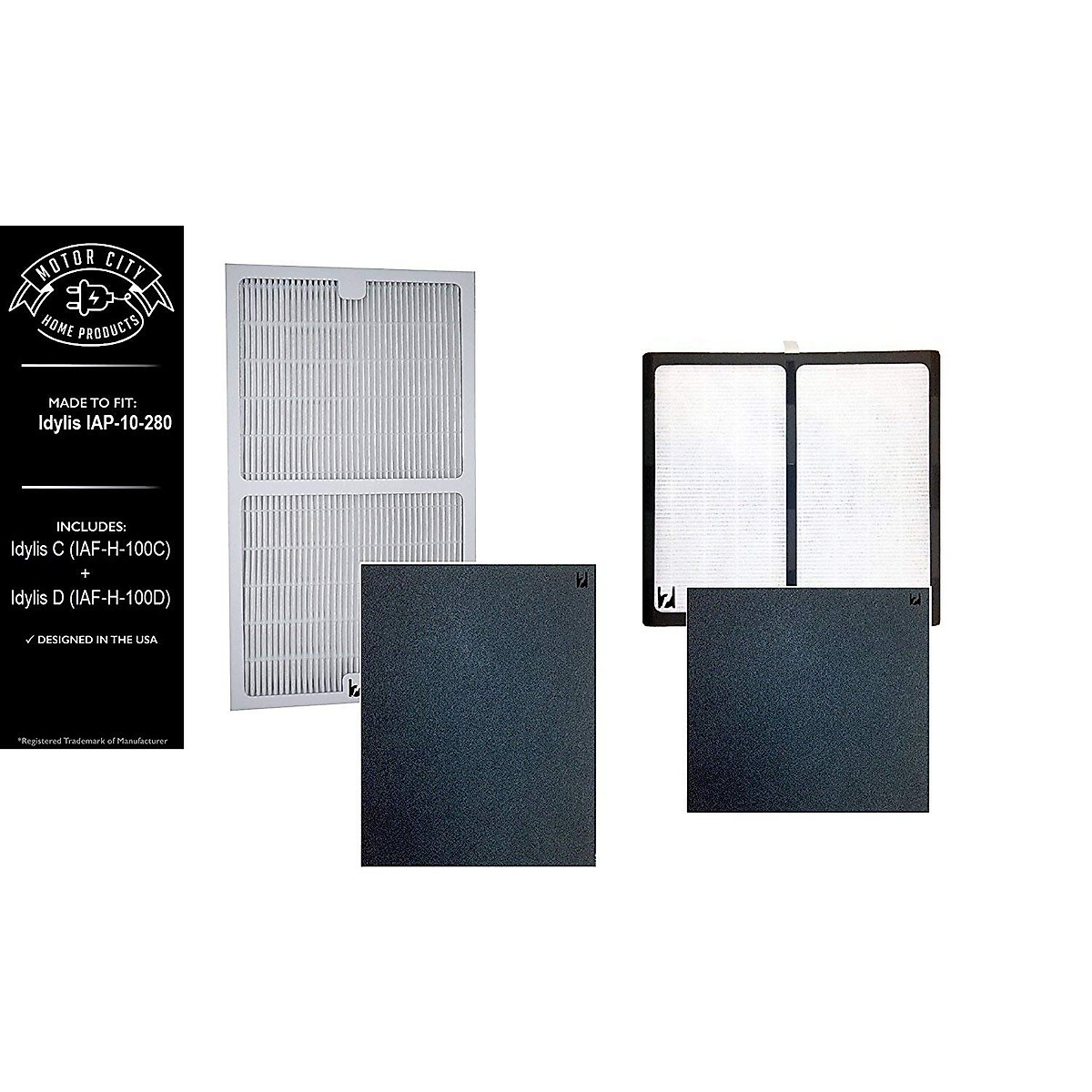 BATEMEN Premium Idylis C + D Filter Bundle Made to Fit Idylis IAP-10-280 (with Carbon Filters)