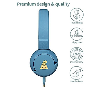 POGS Kids Wired Headphones | The Elephant | Foldable and Durable Headphones for Kids 3+ with Volume Control, Microphone, Volume Limiter 85 dB | Music-Sharing Function | (3.2ft, 3.5mm)