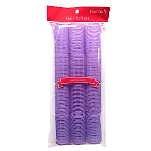 Medium Size Hair Rollers Curlers Multicolor Self Grip Cling Nylon Plastic Sticky Curling Tools Pro Salon Hairdressing Curlers Or DIY Curly Hairstyle Color Random(31mm/1.2 inch Medium Size 12PCS