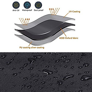 HUHJYUGE Patio Furniture Covers Waterproof 20x22in, Garden Furniture Covers Round, Outdoor Table Chair Set Covers Wind Dust Proof, 420D Heavy Duty Furniture Covers Tear Proof