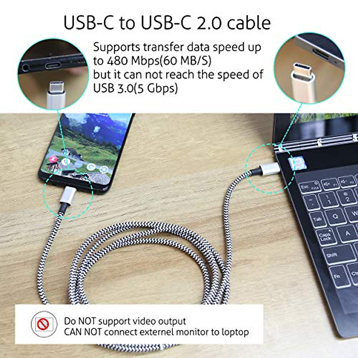 Ailun USB C to USB C Cable 10ft 3Pack High Durability 60W 3A USB Type C Devices Charging for Galaxy S22,S22+,S22Ultra,S21,S20, S20+ S20Ultra S10 Huawei Matebook MacBook iPad Pro 2018 and More