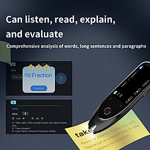 Scan Reader Pen Language Translator Smart Pen OCR Dictionary Scanner Real-time Translation Learning & Education Assistant with LCD Touchscreen Camera Support 112 Languages for Travel & Business