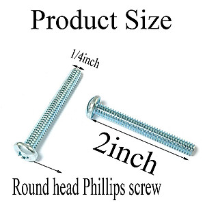 Pro Bamboo Kitchen 8 Sets Black Knobs Kit Galvanized Iron Philip's Head Screw 1/4-20x2" and 1/4" Hex Hand Nut Plus 1/4" Galvanized Iron Flat Washer