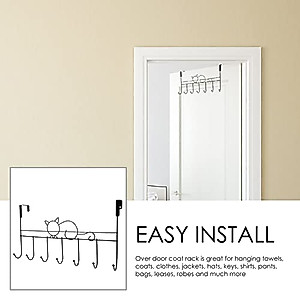 Cabilock Organizer Scarf for Glass Free Rack Back with Coat Hook Coats Duty Hanger Decorative Cat Clothing Metal Hooks Black Bathroom Bath Hats Office Key Iron Kitchen Bag Towel Holders