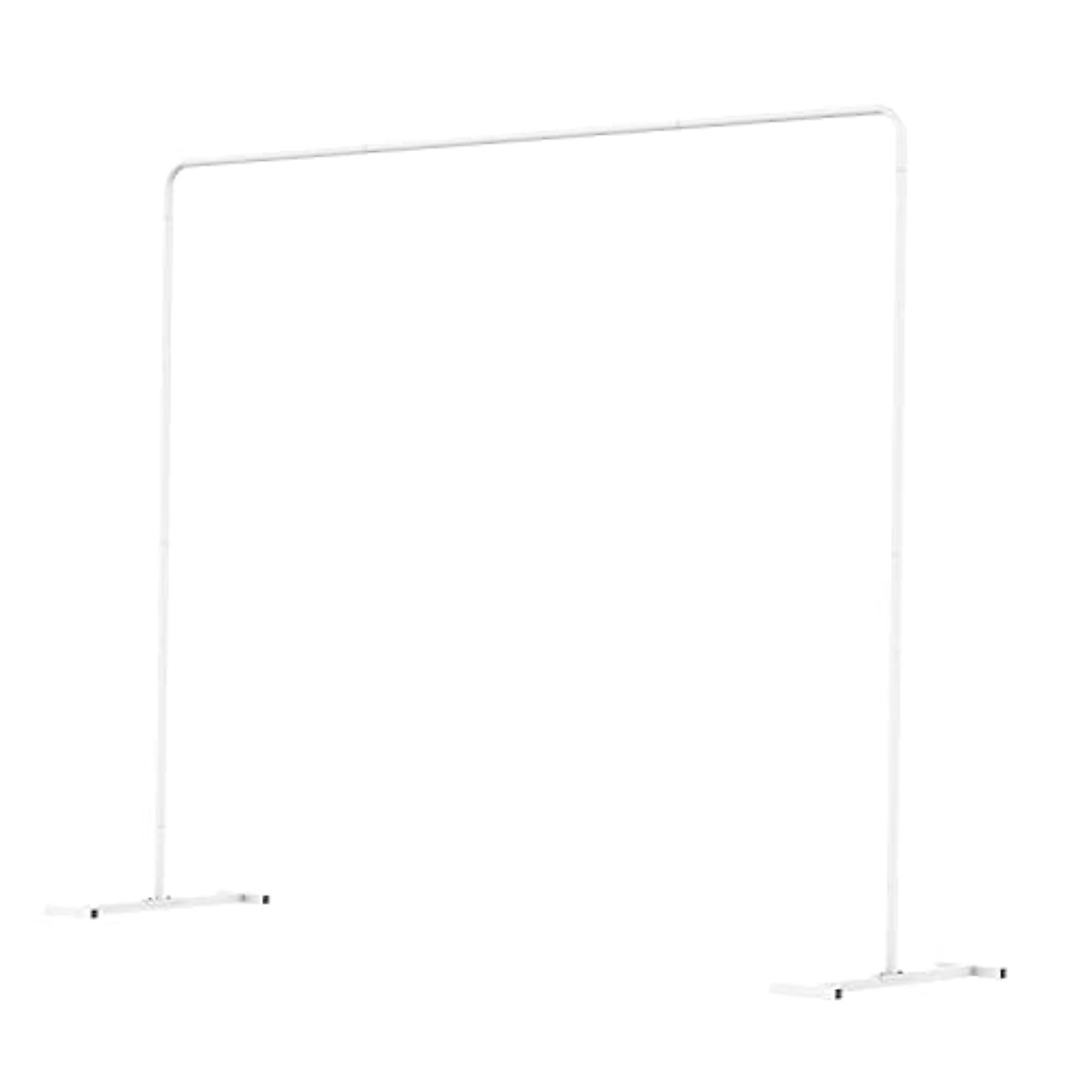 LANGXUN Heavy Duty White Metal Square Backdrop Stand Arch for Wedding Birthday Decoration, Graduation Decorations, Ceremony Reception, Event Party Supplies, Baby Shower Photo Booth Background Supplies