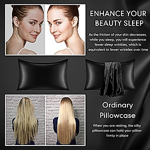 30 Pack Silk Pillowcase Bulk Satin Pillow Cases Set for Hair and Skin 20x30 Inch Queen King Size Bulk Pillow Case Silky Washable Cooling Pillow Cover with Envelope Closure for Bedding Sleeping (Black)
