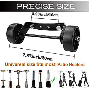 Universal Patio Heater Wheel Kit-Easy to Move/Install-Gas Patio Heater Replacement Universal Movable Wheel, Patio Heater Parts Outdoor Umbrella Gas Heater Wheel