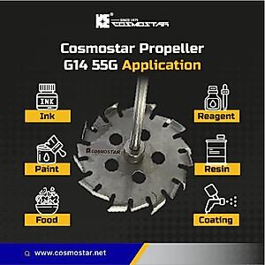 Cosmostar Stainless Steel Mixing Gear Blade 55 Gallon Paint Mixer Stirring Propeller Tools for Paint Epoxy, Resin, Silicone Stirrer Paddle with ⌀0.47” Shaft Rod, Gear ⌀ in 5.5 in