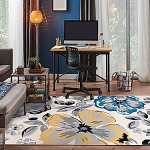 Rugshop Modern Floral Design Area Rug for Living Room,Bedroom,Home office,Kitchen Non Shedding Area Rug 3'1" x 5' Cream
