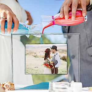 Queekay Wedding Unity Sand Ceremony Photo Frame Clear Acrylic Sand Ceremony Shadow Box with Picture Frame for Wedding Decorations Home Decor Keepsake (Classic Style)