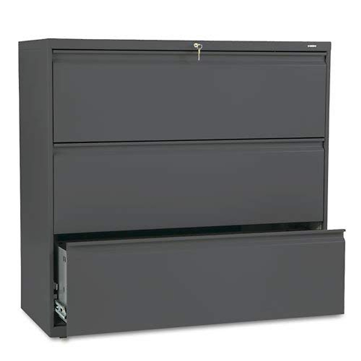 HON 893LS 800 Series 42 by 19-1/4-Inch 3-Drawer Lateral File, Charcoal