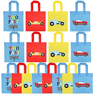 20Pcs Race Car Two Fast Party Favor Bags, Race Car Party Gifts Bags Racing Birthday Party Decorations for Kids Boys Men Racing Theme 2nd Birthday Party Race Car Party Supplies