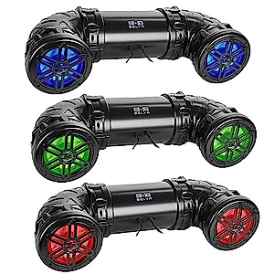 BELVA BPS6RGB UTV/ATV Weatherproof Sound System Dual 6.5” Speakers with 1” Tweeters, Built-in Amplifier, Bluetooth, Aux-in, Multi Color Illumination, Wireless Remote, Easy Installation