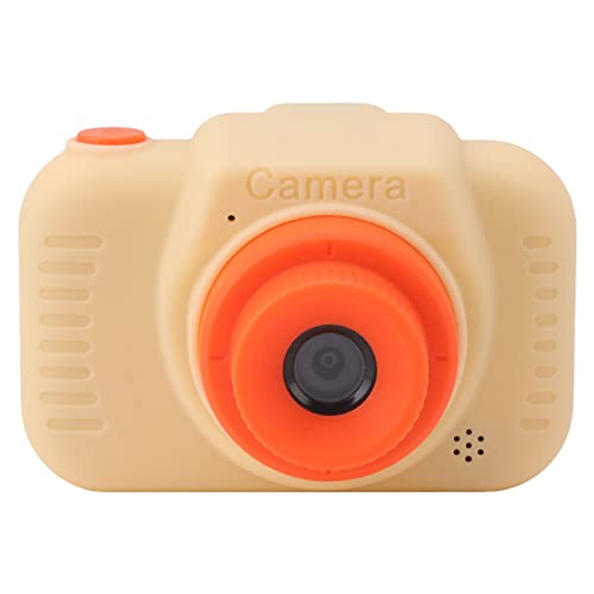 Selfie Camera Toy, Portable Front Rear Lens Kids Digital Camera USB Rechargeable with 32G Card for Outdoor (Beige)