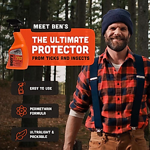 Ben's Clothing & Gear Insect Repellent - Long-Lasting Insect Protection Spray for Clothes & Gear - Contains Permethrin & Lasts Up to 6 Weeks - 24 fl oz