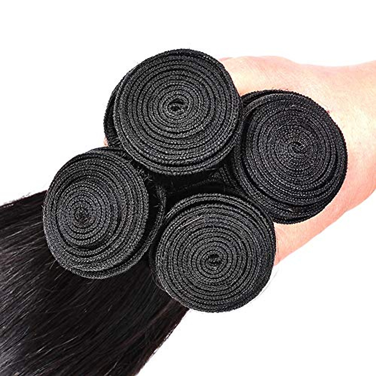 Brazilian Virgin Straight Hair 4 Bundles 14 16 18 20 Inch 100% Unprocessed Human Hair Bundles Straight Hair Extensions Double Strong Weft