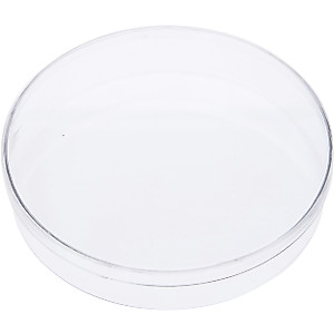 Pioneer Plastics 056C Clear Round Petri Dish Plastic Container, 4.3125" W x 0.875" H, Pack of 12