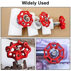 ZHMEINA 2 Pack Outdoor Faucet Handle, Faucet Handle Replacement, Cast Steel Faucets Round Wheel Handles, Replacement Water Spigot Handles with Screws Spacer 9/32inch x 9/32inch (6mm x 6mm)