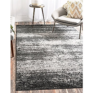 Unique Loom Del Mar Collection Area Rug - Lucille (5' 3" x 8' Rectangle, Dark Gray/ Ivory)