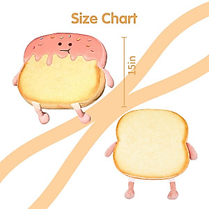 Oumelfs Toast Seat Cushion Cute Chair Pillow Pads Memory Foam with Removable Cover Gaming Chair Office Home Bedroom Shop Restaurant Decor (Strawberry)