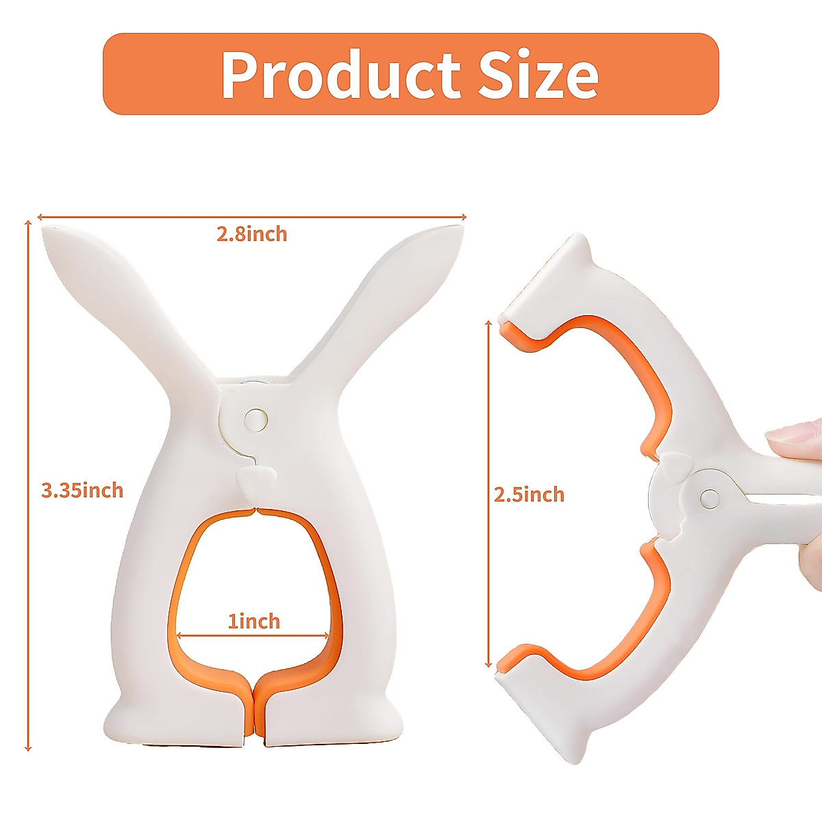 Oecoel 8Pcs Clothes Pins, Beach Towel Clips Towel Holder Clips Windproof Clothes Clips for Hanging Clothes, Quilt, Dolls (Blue/Orange)