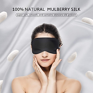 Mavogel Weighted Eye Mask for Sleeping - Weighted Sleep Mask with Removable Eye Pillow, Cooling Eye Mask for Men Women Black