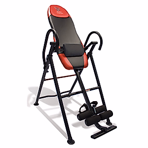 Body Vision IT9550 Deluxe Inversion Table with Adjustable Head Rest & Lumbar Support Pad, - Heavy Dutyup to 250 lbs., Red
