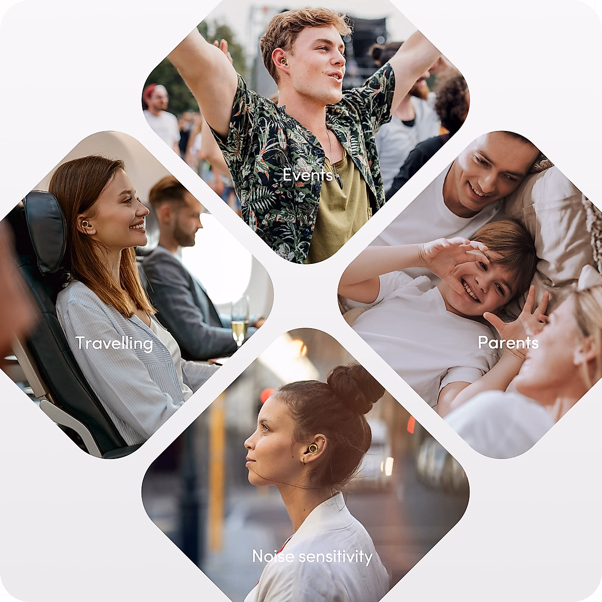 Audree Style Ear Plugs for Noise Reduction, Reusable High Fidelity Earplugs for Concerts, Musicians, Motorcycles, Study, Parent, Party, Flights & Noise Sensitivity, 18-29dB Noise Cancelling, Gold