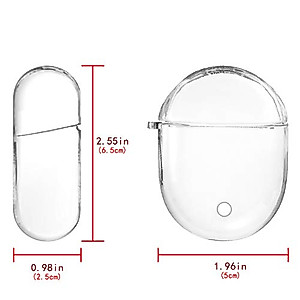 Geekria TPU Case Cover Compatible with Google Pixel Buds 2 True Wireless Earbuds Protective Charger Carrying Case, Wireless Earphones Skin Cover with Keychain Hook (Clear)