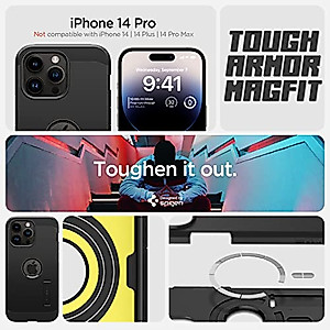 Spigen Tough Armor (MagFit) Compatible with MagSafe Designed for iPhone 14 Pro Case (2022) - Black