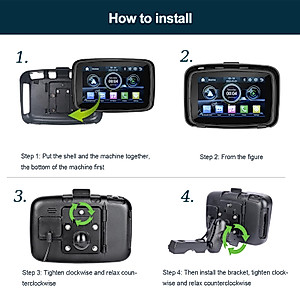 CAMECHO Portable Wireless Carplay Android Auto for Motorcycle, 5" IPS Touch Screen Portable Motorcycle Navigator IPX7 Waterproof, Dual Bluetooth, GPS Navigation for Most Motorbike, Siri