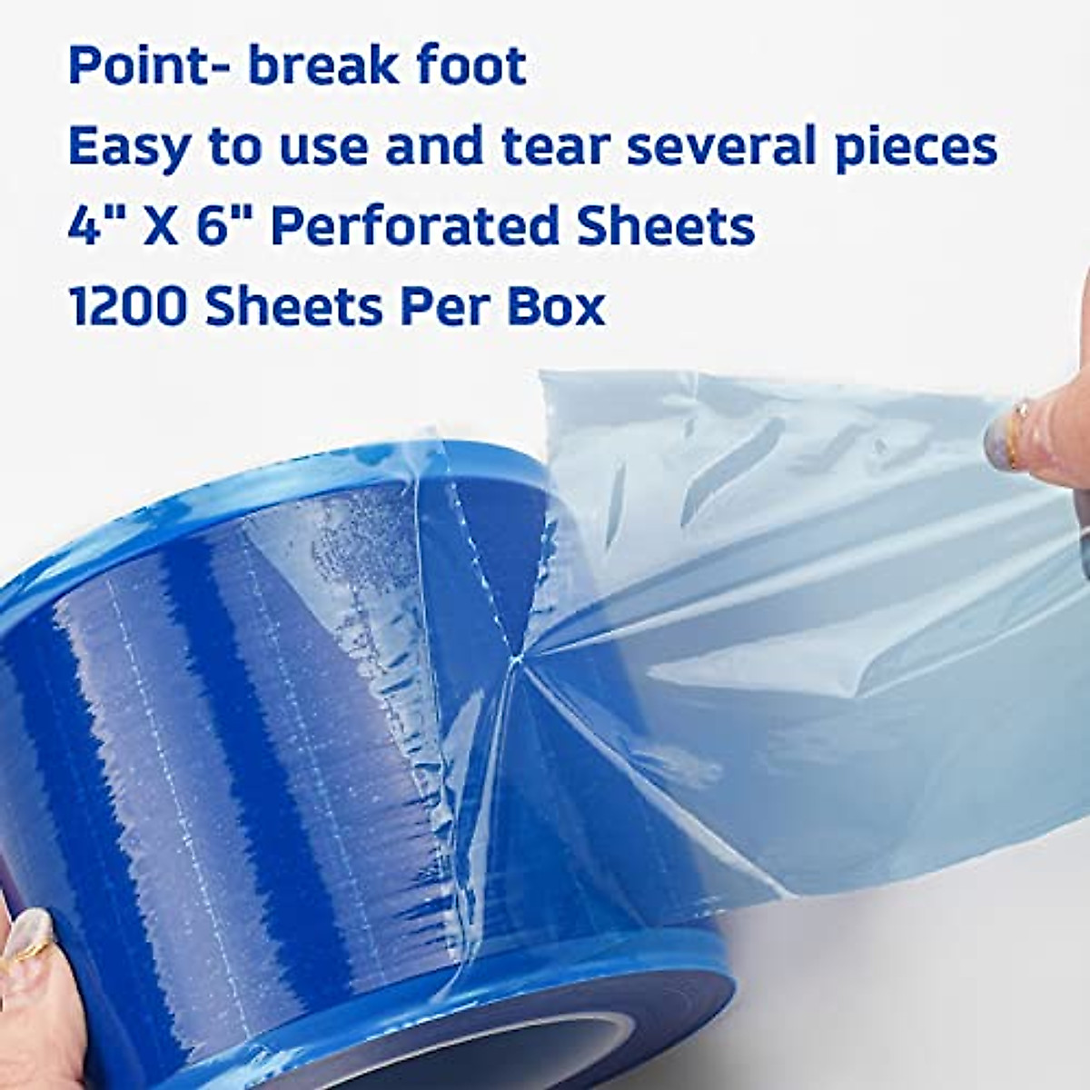 Barrier Film - Autdor Dental Barrier Film Roll 1200 Sheets Dental Film Barrier Tape 4'' x 6'' Thick Disposable Protective PE Film with Dispenser Box for Dental Tattoo Makeup Microblading Supplies