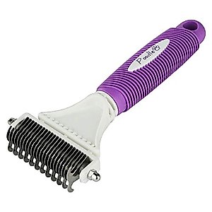 Poodle Pet Dematting Comb for Dogs – Handheld Undercoat Dematter Rake Grooming Tool for Long or Short Hair