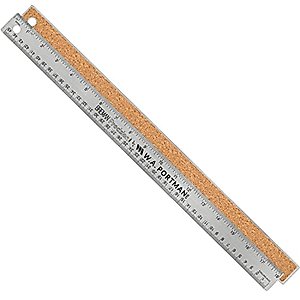Breman Precision Metal Ruler 18 Inch - Stainless Steel Cork Back Metal Ruler - Premium Steel Straight Edge 18 inch Metal Ruler - Flexible Stainless Steel Ruler - Imperial and Metric Ruler