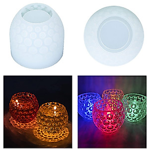 Handmade Candlestick UV Crystal Epoxy Resin Mold Jewelry Tray Storage Box Silicone Mould Flower Pot Planter Resin Mold DIY Crafts Home Decorations Ornaments Casting Mold