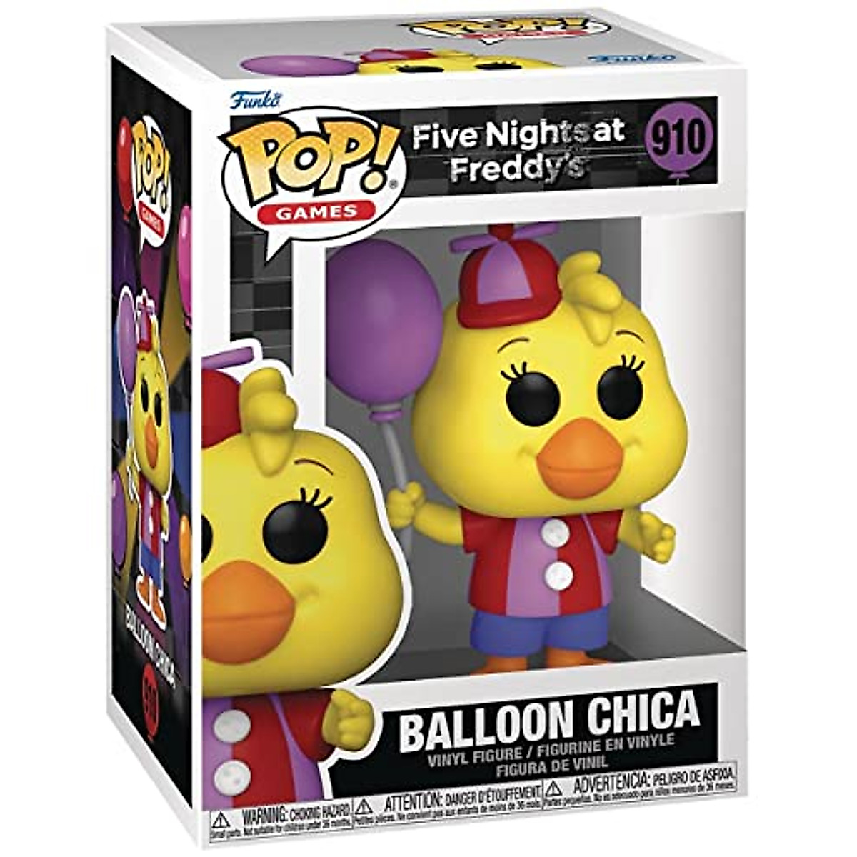 POP Five Nights at Freddy's - Balloon Chica Funko Vinyl Figure (Bundled with Compatible Box Protector Case), Multicolor, 3.75 inches