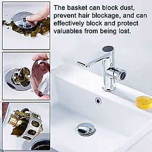 PTAbiao Basin Pop-Up Drain Filter Universal Wash Bounce Built in Anti Clogging Strainer Sink Shroom Drain Plug Strainer Cover for Kitchen Bathroom (2Pcs)