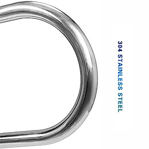 BTZHY Pool Handrails 3-Bends Easy Mount Hand Rail, 304 Stainless Steel Swimming Pool Handrail for Inground Pools Entrances and Garden Backyard Pools