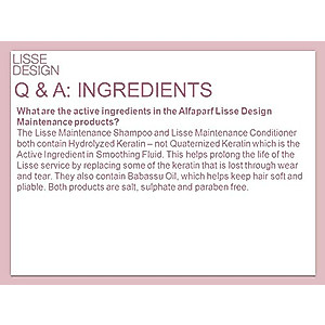 Alfaparf Milano Keratin Therapy Lisse Design Maintenance Conditioner - Sulfate Free - Maintains and Enhances Keratin Treatments - 8.45 Fl Oz (Pack of 1)