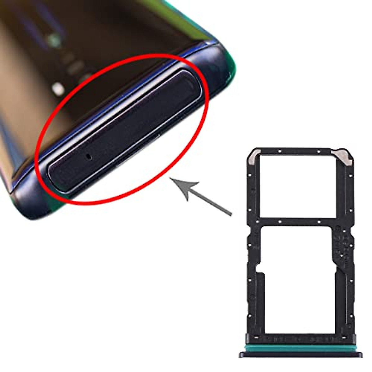 for Oppo Reno2 PCKM70 PCKT00 PCKM00 CPH1907 SIM Card Tray + SIM Card Tray/Micro SD Card Tray