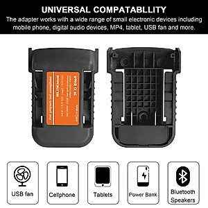 Xinriga 2 Packs Black USB Charger Adapter, Compatible with Dewalt 20V 60V Max Battery, with Type-C Fast Charging and USB Ports (Adapter Only)