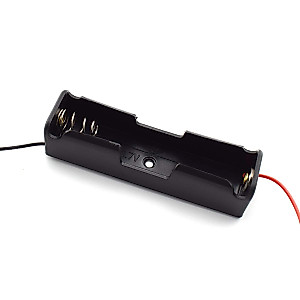 SDTC Tech 2-Pack 3.7V 18650 Battery Holder with Extend Button Switch Wire Leads Single Slot Battery Case Box for Arduino Project Electronic Circuit