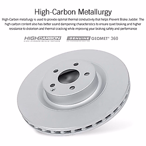 Power Stop ESK6660 Euro-Stop Front Brake Kit- Coated Brake Rotors & Ceramic Brake Pads For Land Rover Range Rover Sport 2010-2013 [Model Specific]